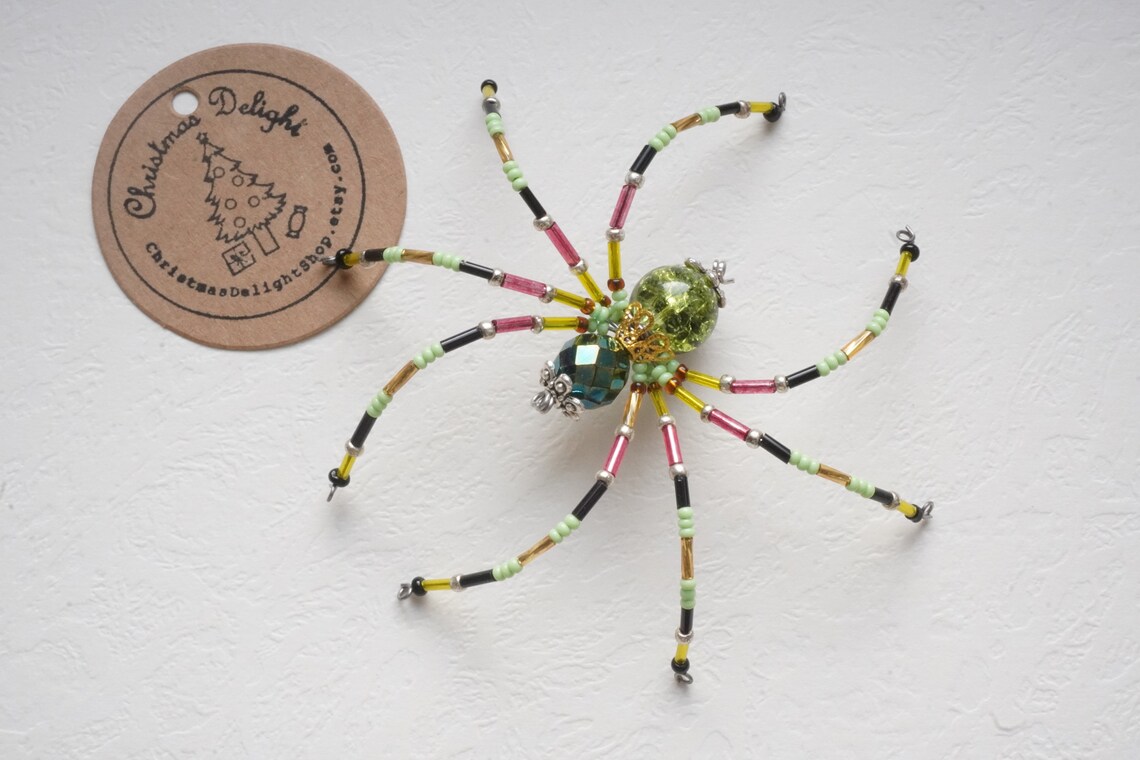 Christmas Spider Christmas Tree Spider Hand Beaded Spider Christmas ...