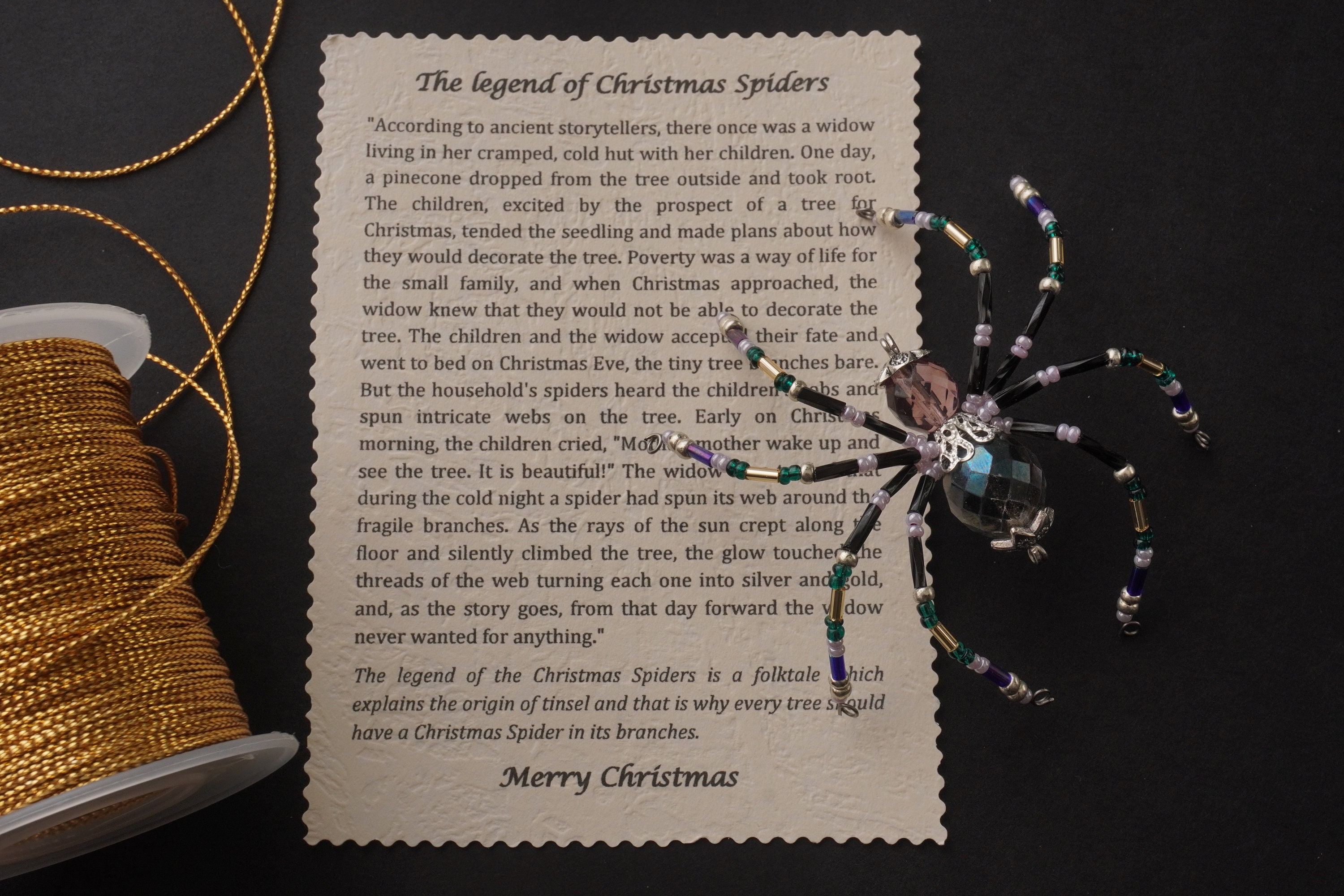 Christmas Spider Christmas Tree Spider Hand Beaded Spider Christmas ...