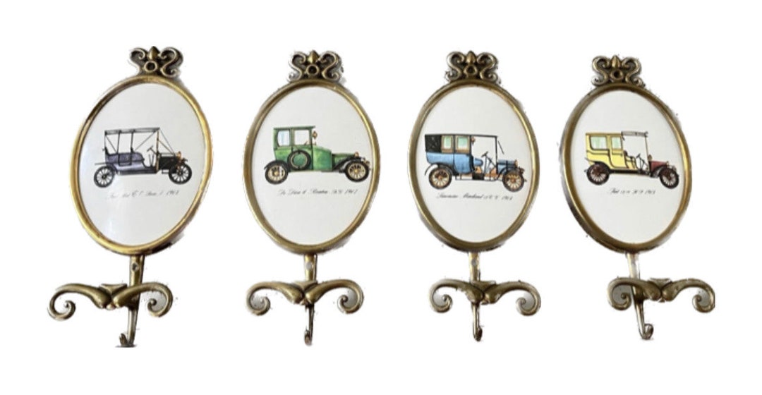 Vintage Classic Car Wall Hooks of Historic Cars, Hanging Coats, Clothes ...