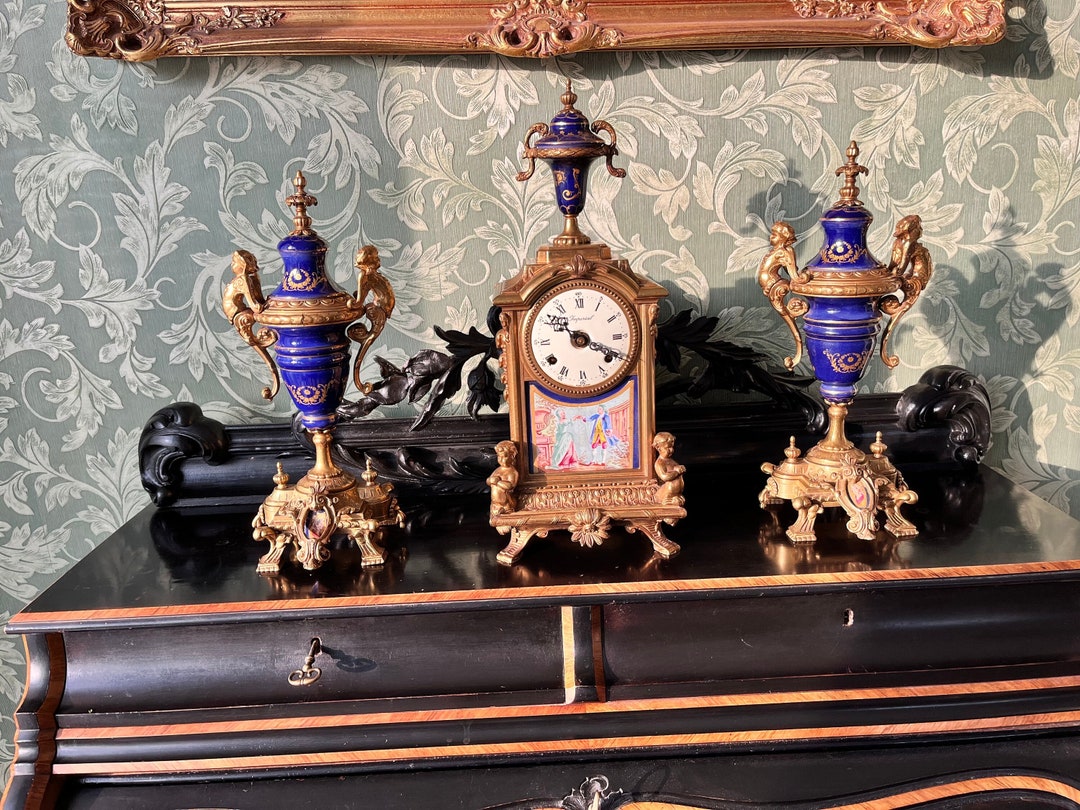 Italian Clock Set Farbel Imperial, Italian Design and German Mechanical ...