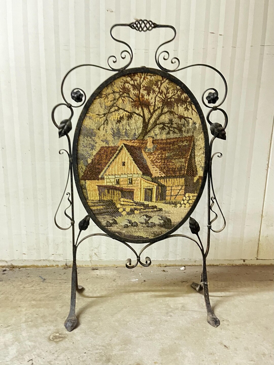 Art Nouveau Summer Fireplace Screen With Dutch Landscape Decor Home ...