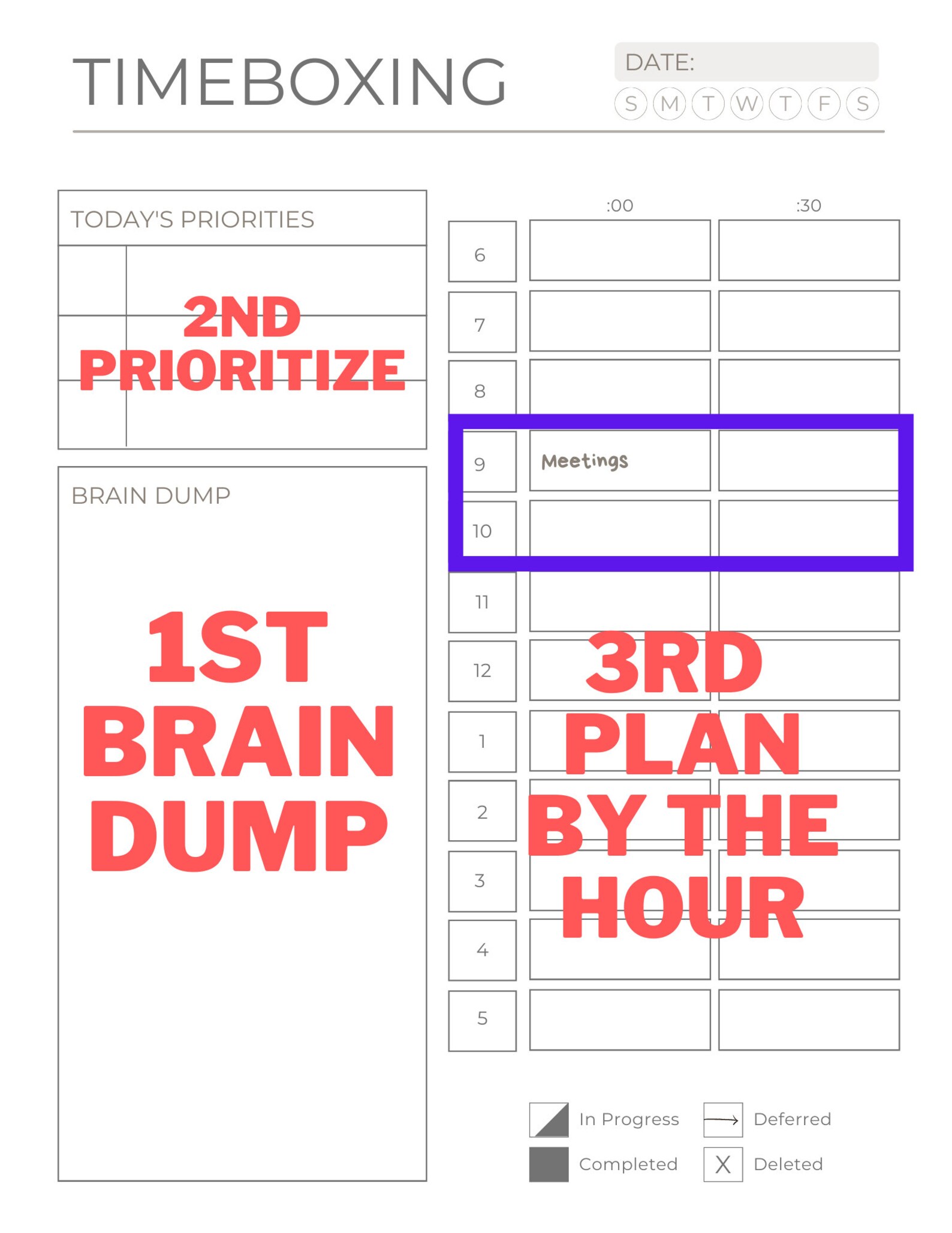 Timeboxing Time Management Worksheet Daily Planner - Etsy