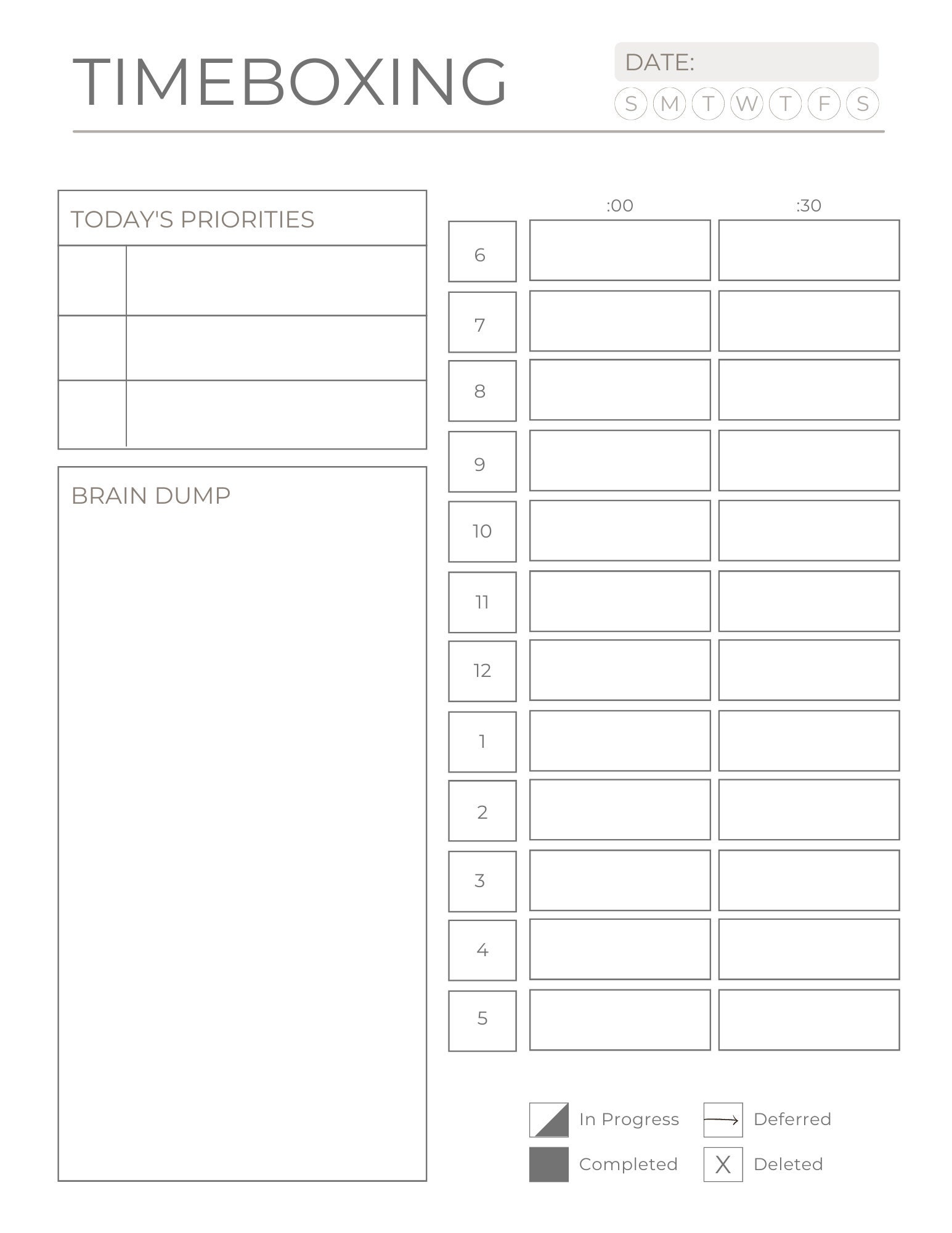 Timeboxing Time Management Worksheet Daily Planner - Etsy
