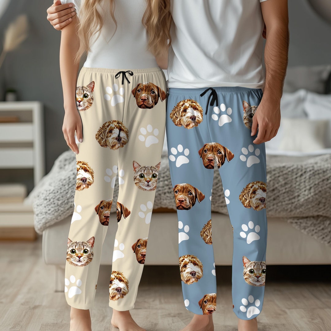 Custom Dog Pajamas From Photo, Personalized Pajamas Pants, Pet Face ...