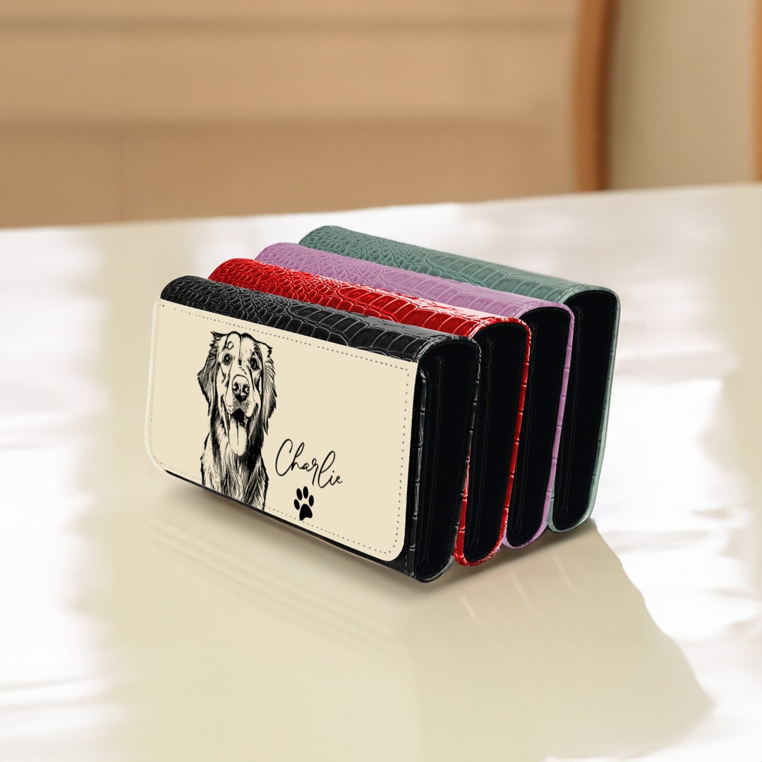 Personalized Crocodile Skin Pet Wallet, Custom Dog Wallet, Tri-fold Dog ...