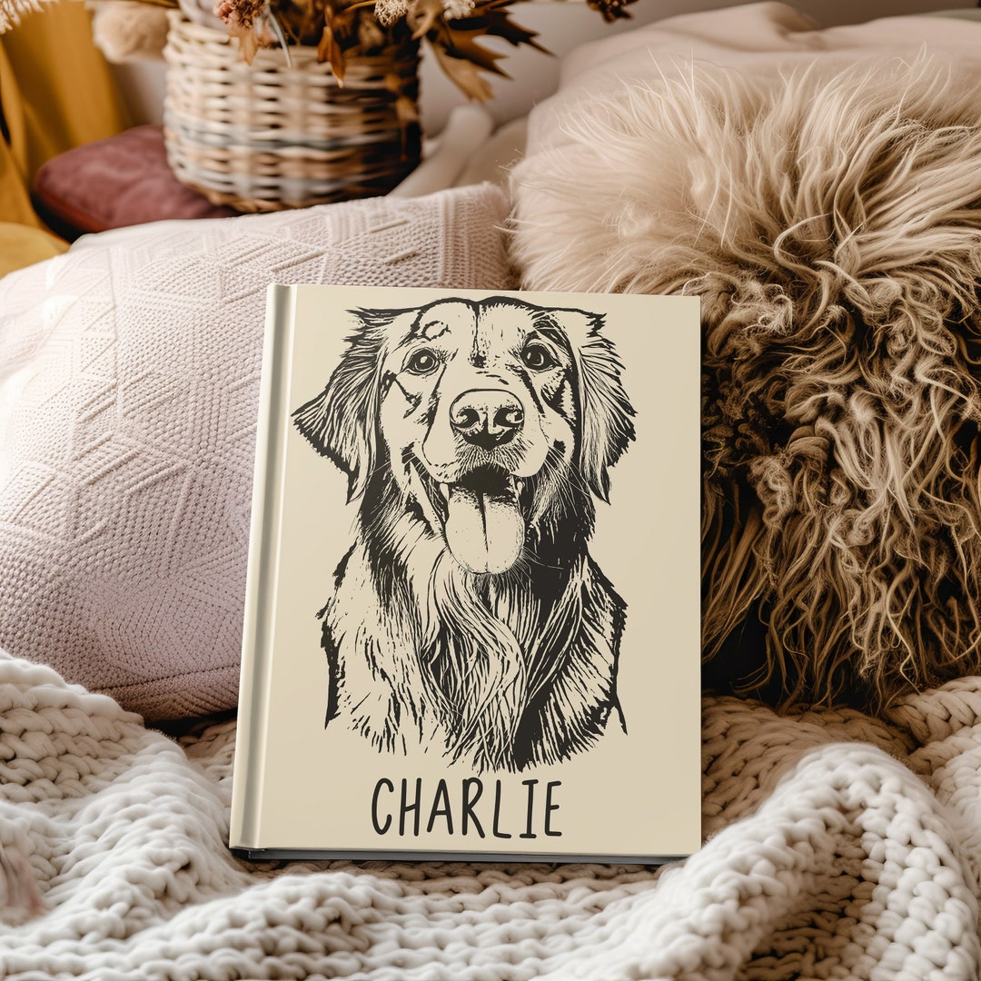 Custom Dog Journal, Personalised Dog Notebook, Pet Portrait Hardcover ...