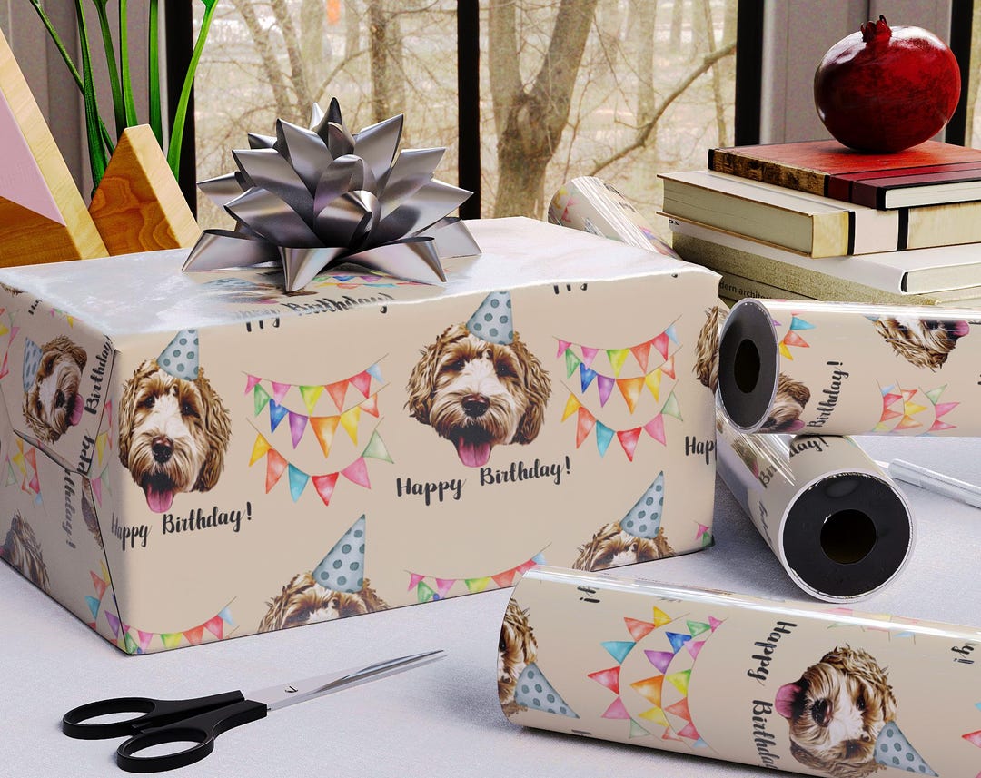 Custom Dog Birthday Wrapping Paper From Photo, Custom Cat Gift Wrap ...