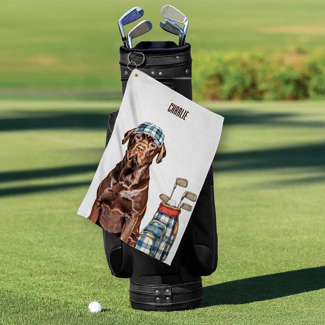 Custom Pet Golf Towel, Personalized Photo Golf Towel, Dog Face on Golf Towel, Gift for Golfer ...