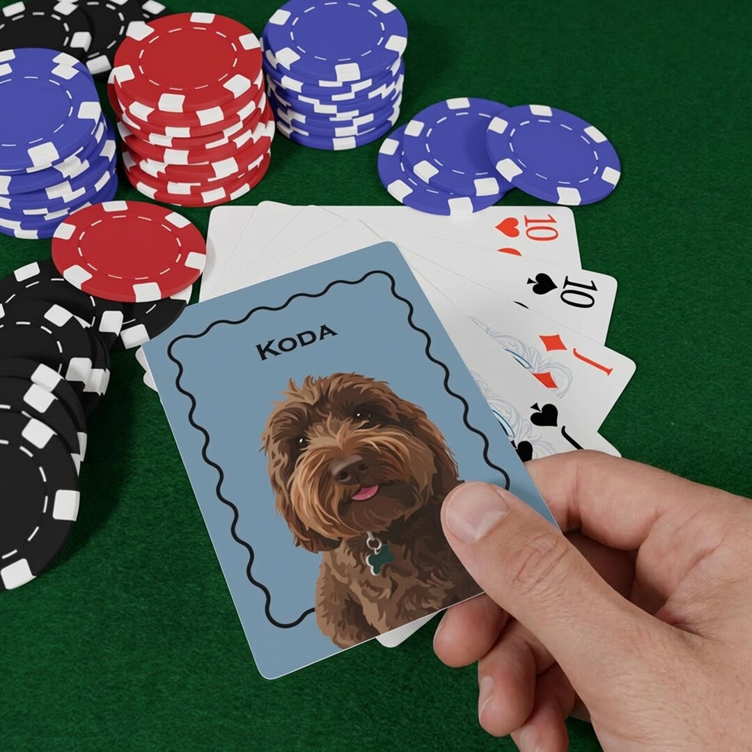 Custom Pet Portrait Playing Cards, Cat Dog Playing Cards Pack With Box ...