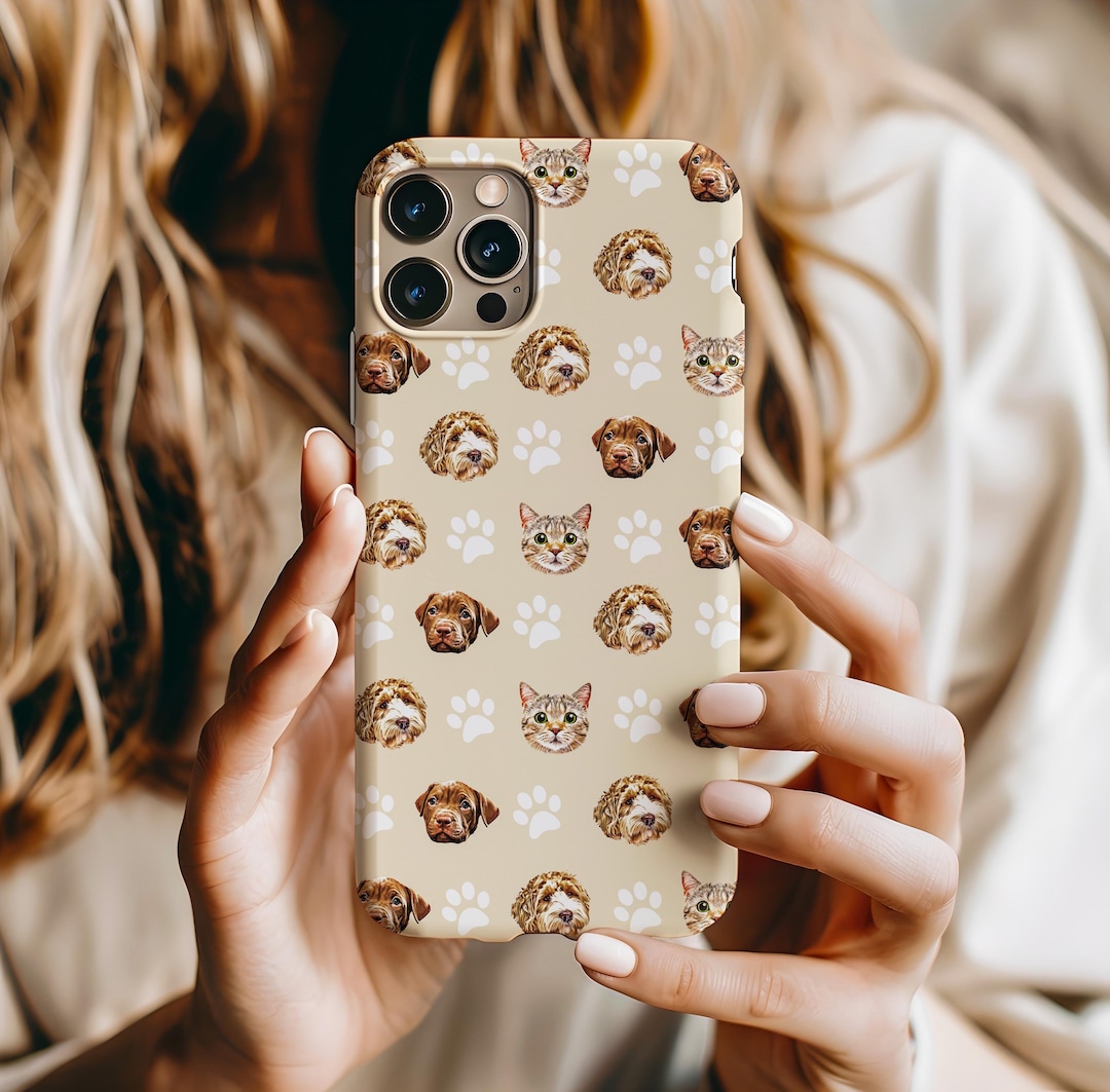 Custom Pet Phone Case, Dog Drawing From Photo, Dog Phone Case, Cat ...