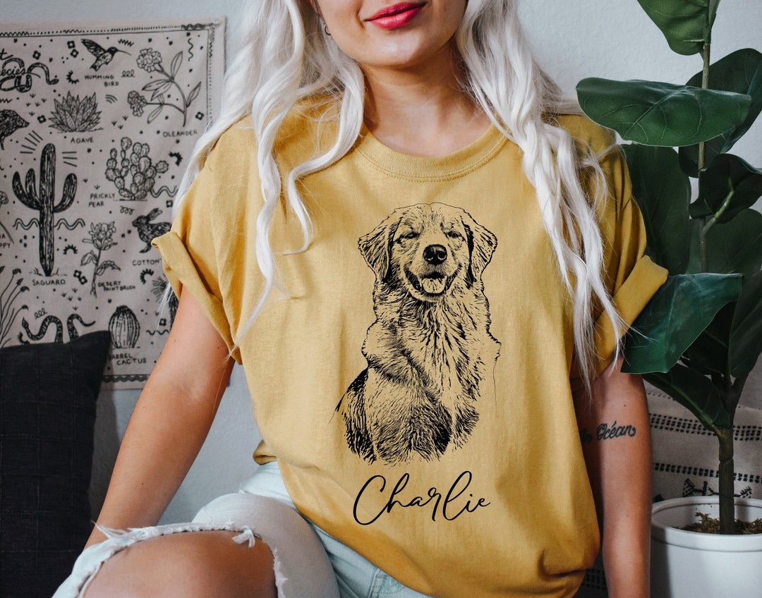 Custom Pet Shirt From Photo and Name, Personalized Dog Portrait T Shirt ...