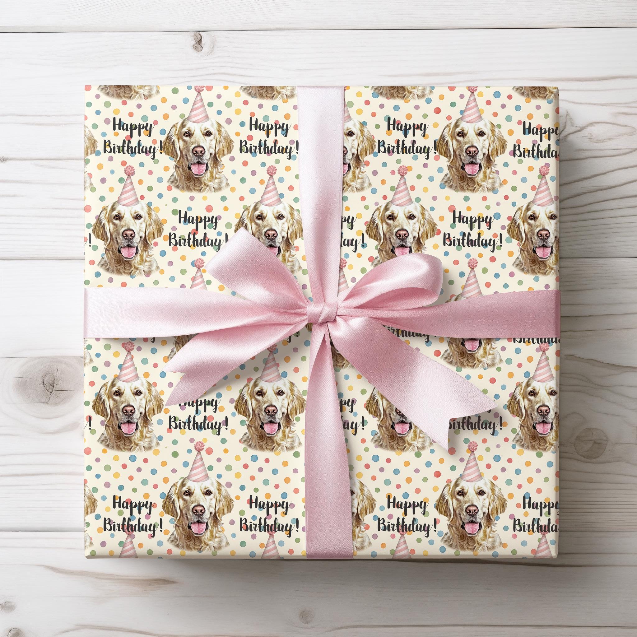 Custom Dog Birthday Wrapping Paper From Photo, Custom Cat Gift Wrap ...