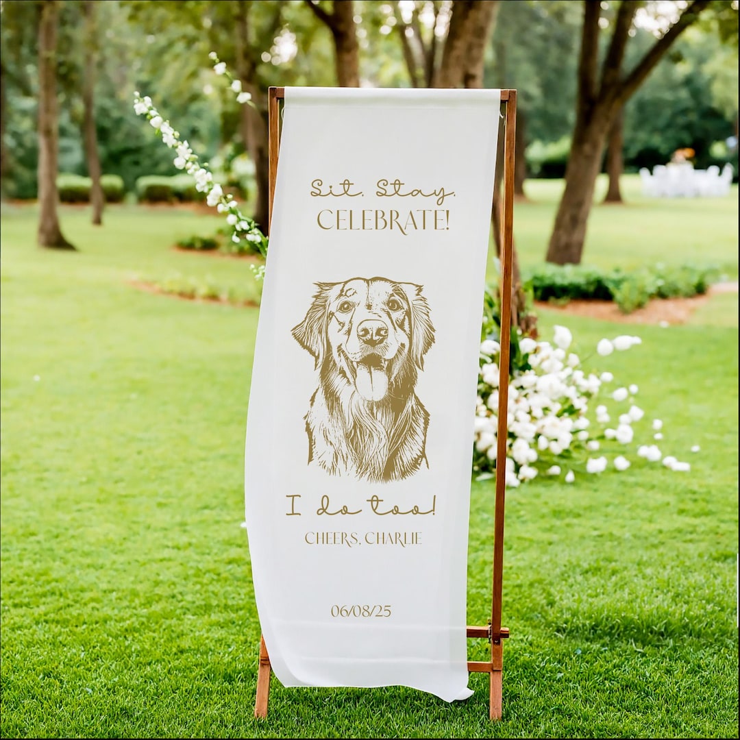 Custom Dog Welcome Sign, Personalized Fabric Wedding Sign, Custom ...