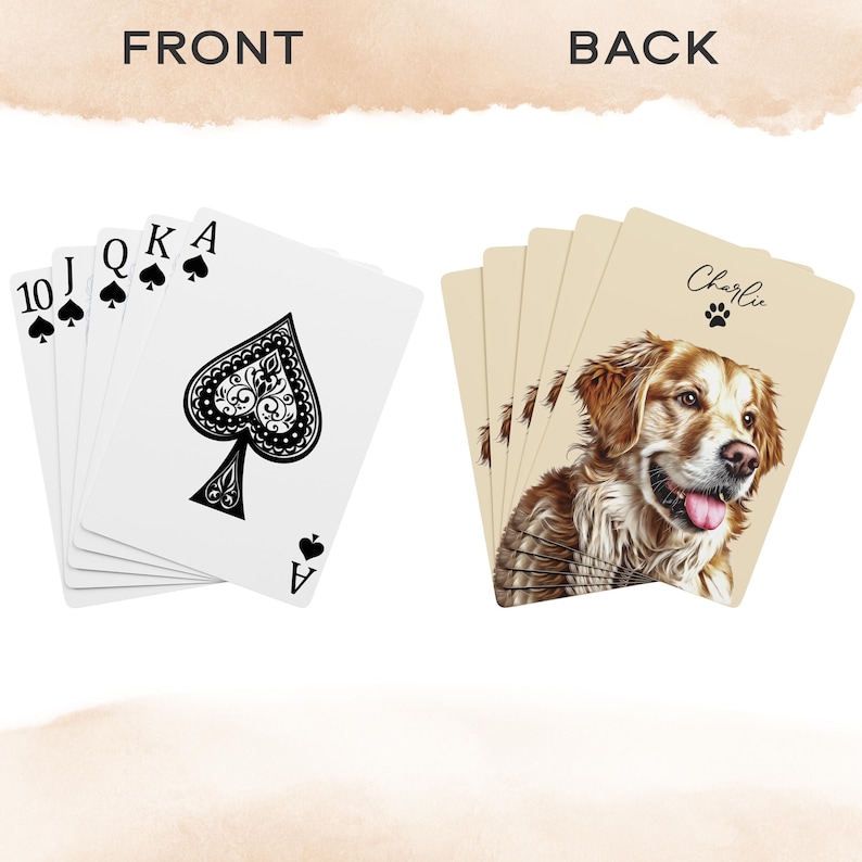 Custom Pet Portrait Playing Cards, Cat Dog Playing Cards Pack With Box ...