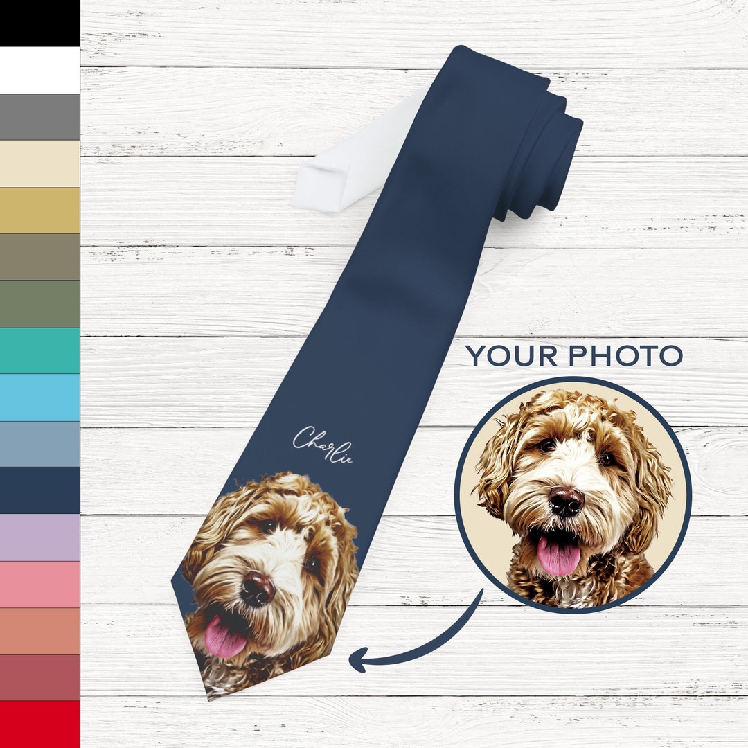Custom Pet Neck Tie From Photo and Name, Personalized Dog Neck Tie ...