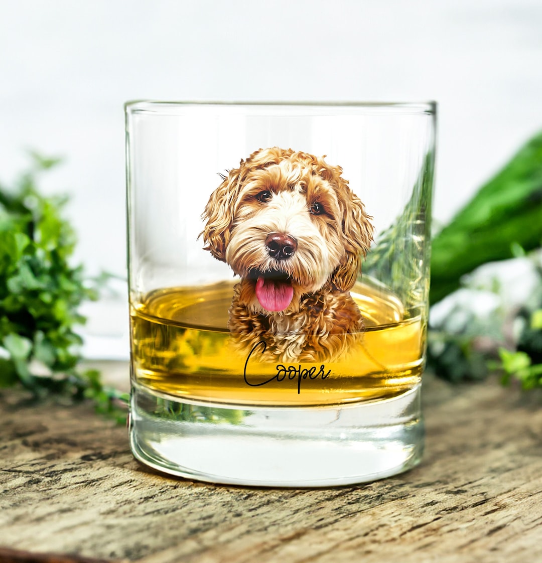 Custom Pet Bar Glass, Custom Dog Bar Glass, Pet Portrait Whiskey Glass ...