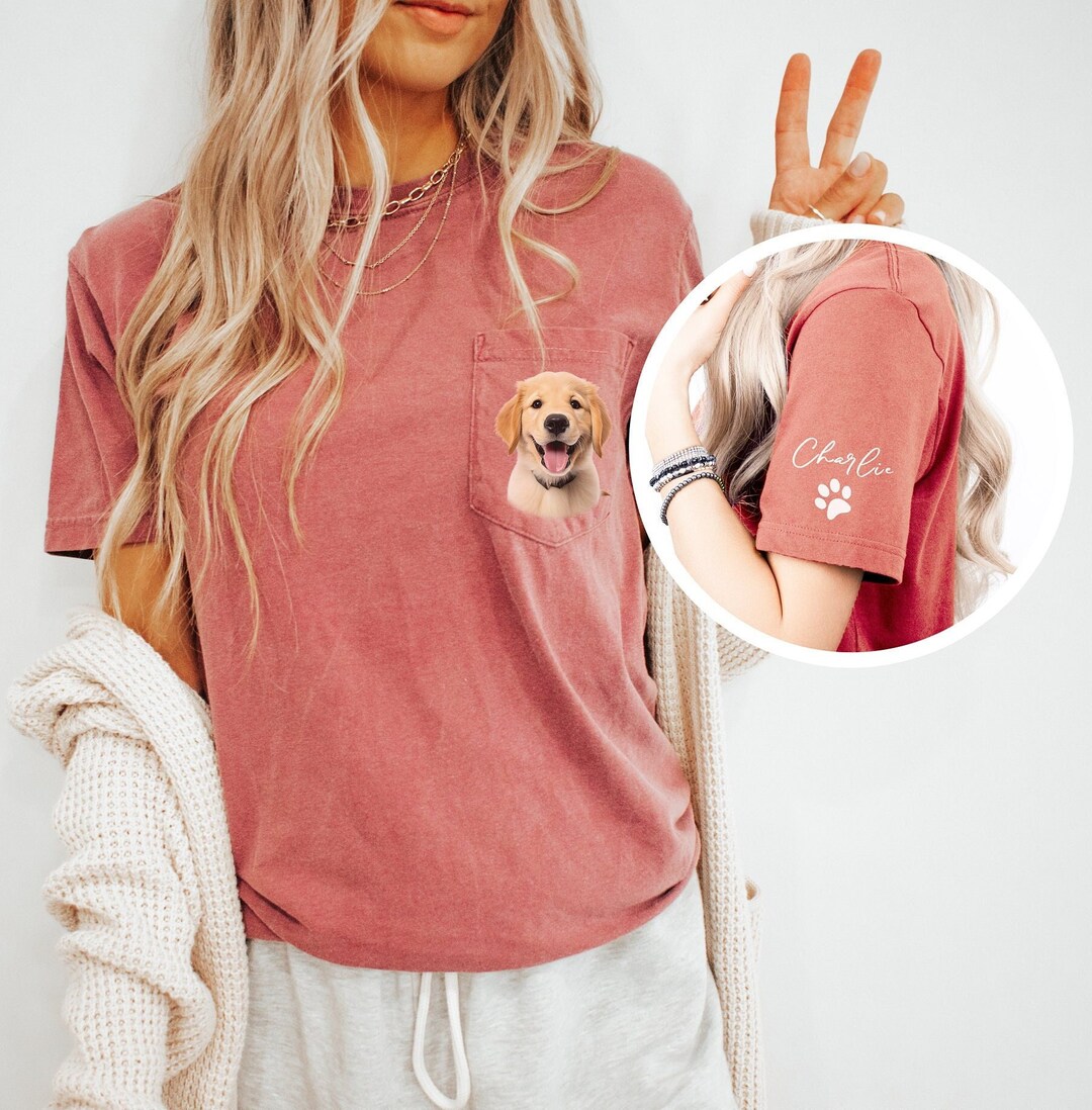 Custom Dog Pocket Shirt, Personalized Pocket Pet T-shirt, Custom Pocket ...