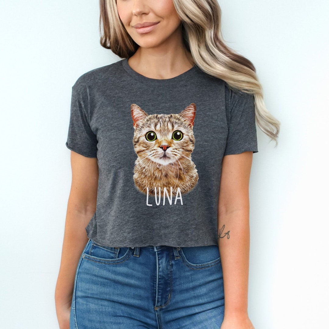 Custom Pet Crop Top, Personalized Crop Top, Dog Mom Shirt, Dog Photo ...