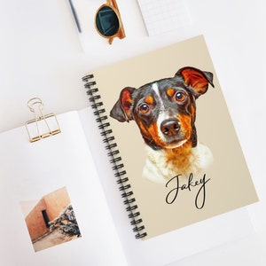 Custom Dog Journal, Personalised Dog Notebook, Pet Portrait Spiral ...