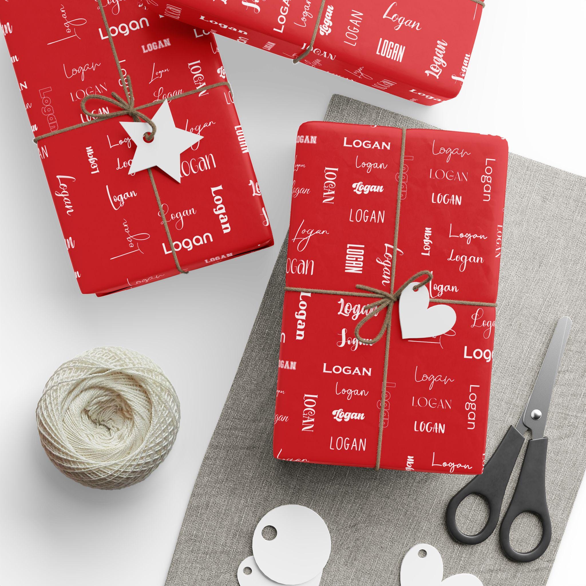 Collage Name Personalized Wrapping Paper, Custom Wrapping Paper ...