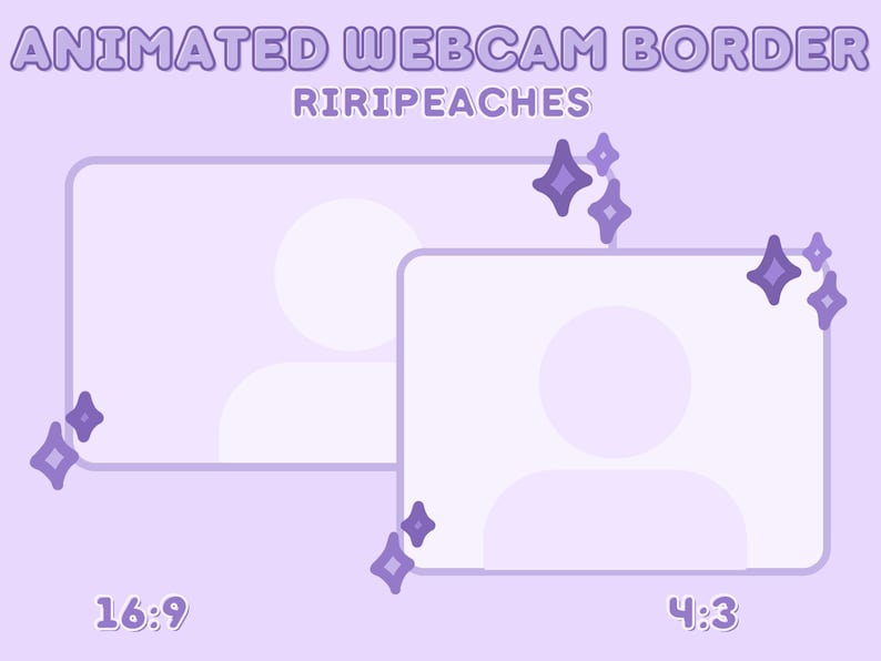 Lavender Sparkle Animated Webcam Borders 16x9 & 4x3 - Twitch, Youtube ...