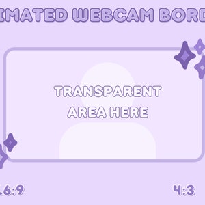 Lavender Sparkle Animated Webcam Borders 16x9 & 4x3 - Twitch, Youtube ...