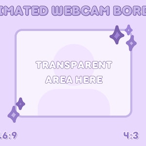 Lavender Sparkle Animated Webcam Borders 16x9 & 4x3 - Twitch, Youtube ...