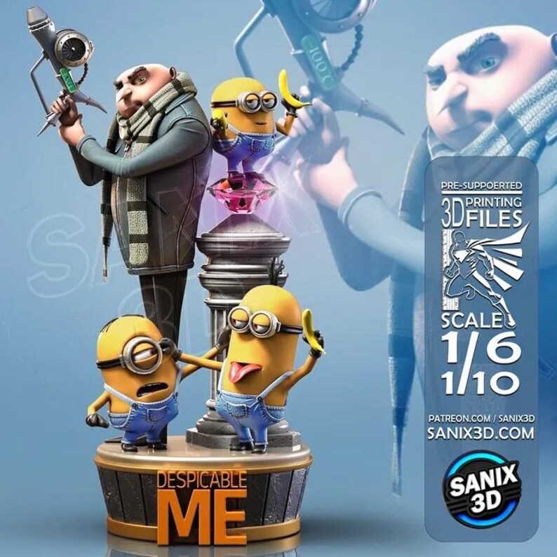 Despicable Me 3D Printed Model NOT PAINTED - Etsy