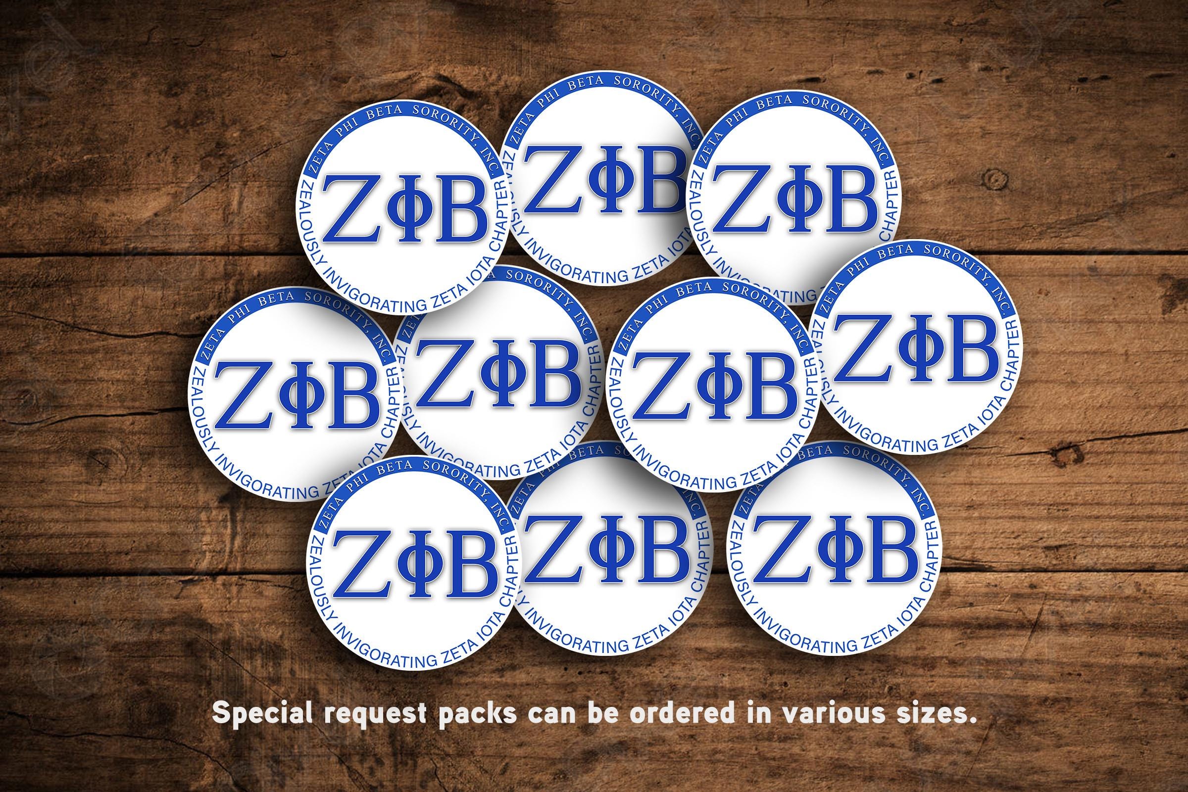 Zeta Phi Beta Symbols Request 2 Round Stickers, Waterproof, Glossy ...