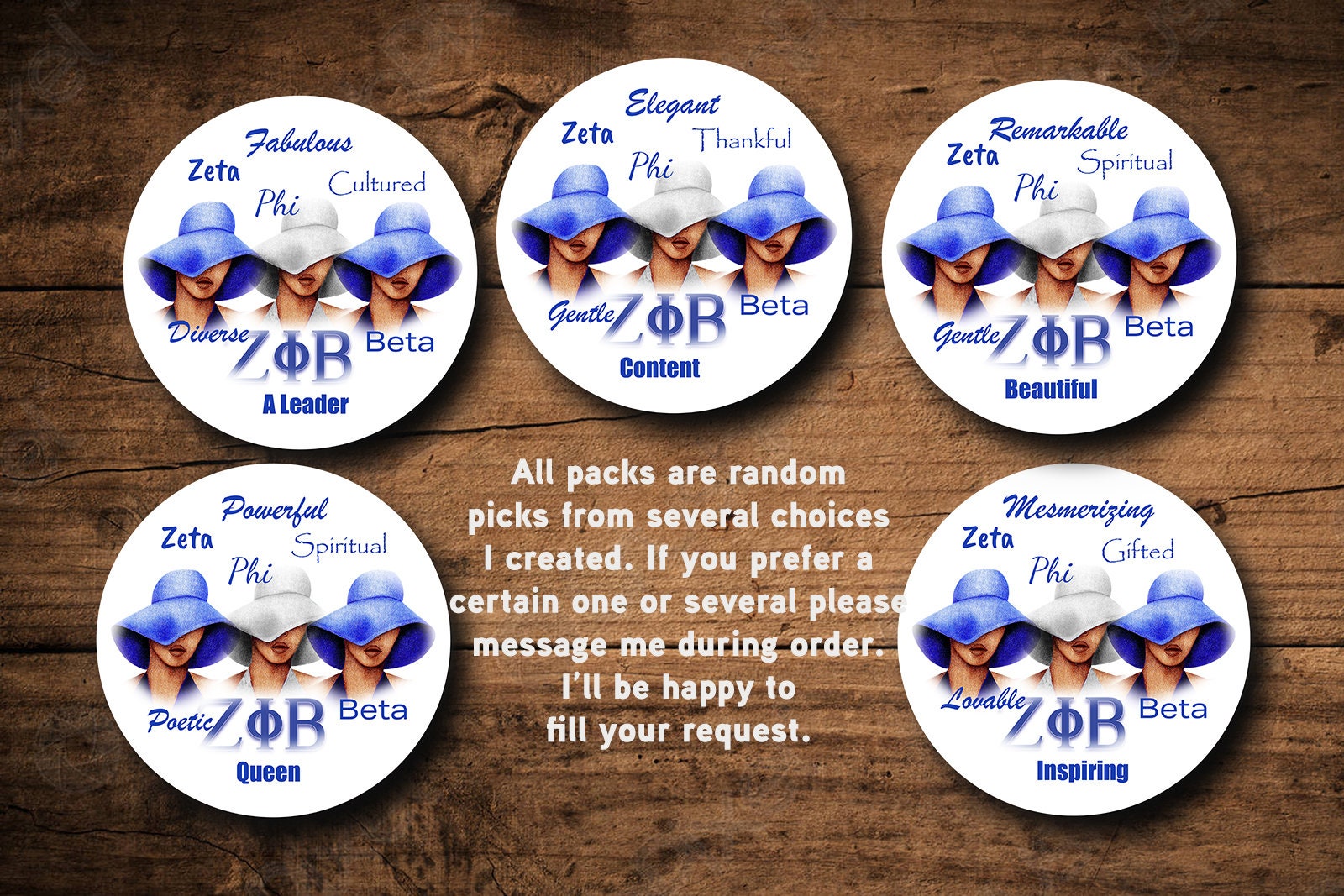 Zeta Phi Beta White Round Stickers Sticker Shop Sorority - Etsy