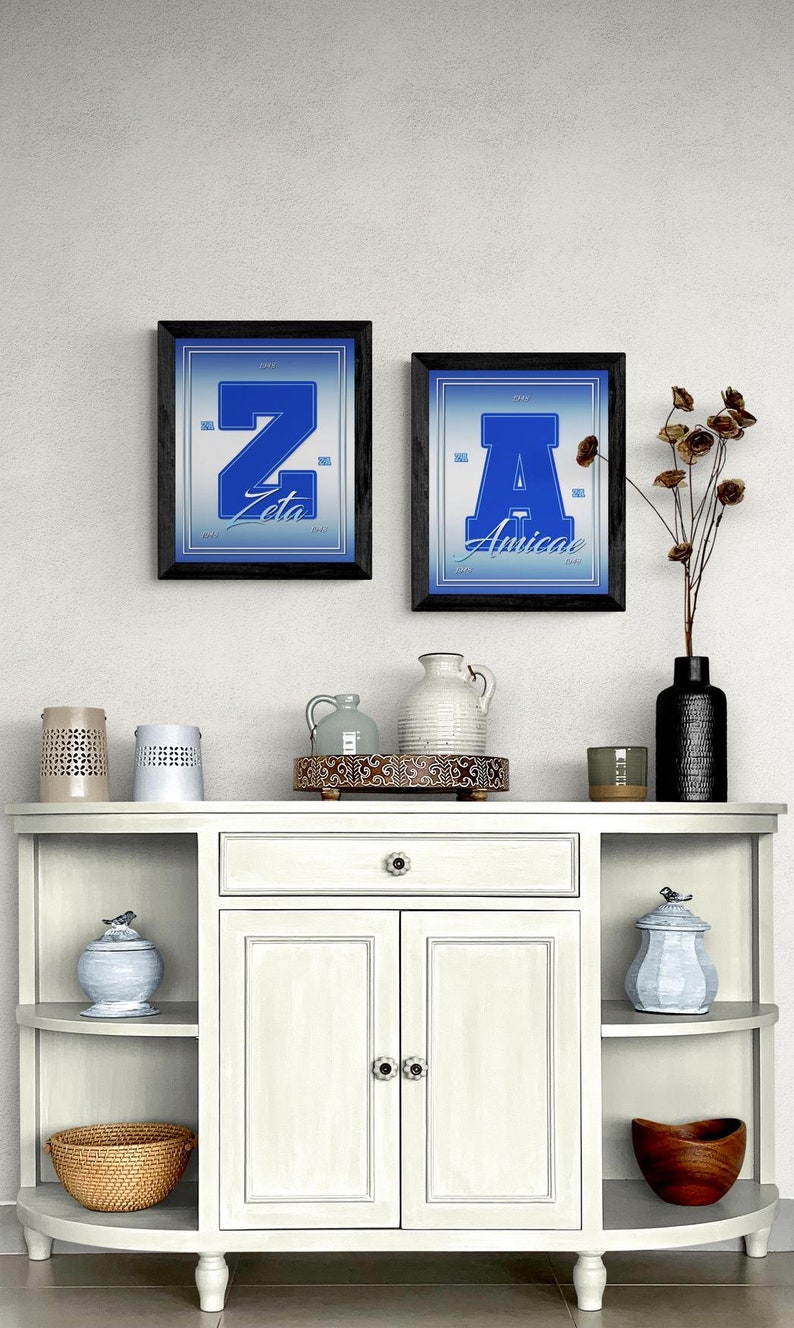 2 Piece 8X10 Zeta Amicae Artwork, Printable, Sorority Gifts, Digital ...