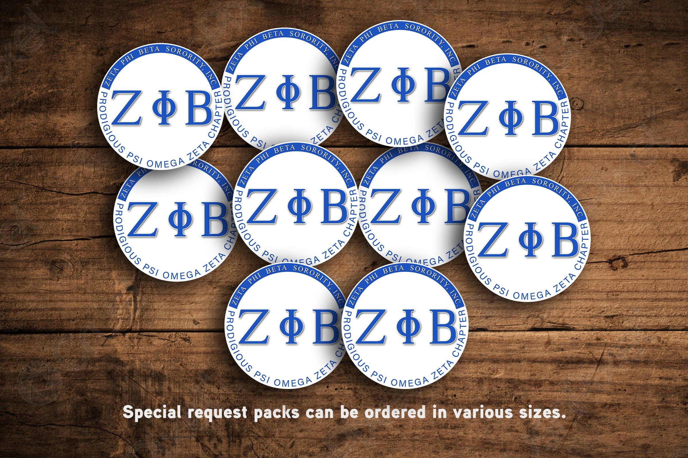 Zeta Phi Beta Symbols Request 1 Round Stickers, Waterproof, Glossy ...