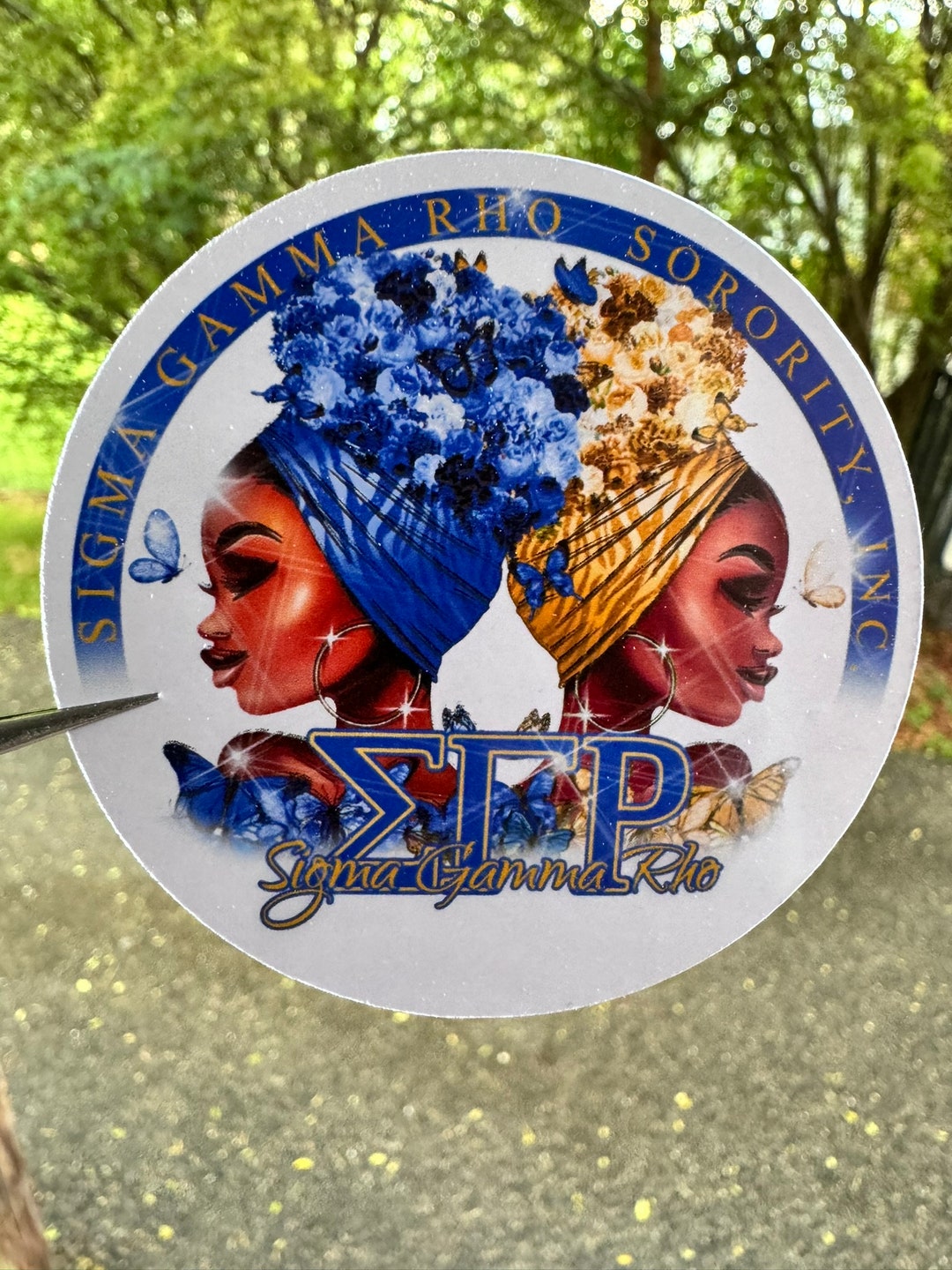 2.5 Inch Sigma Gamma Rho Beautiful Butterflies Round Stickers, Sticker ...