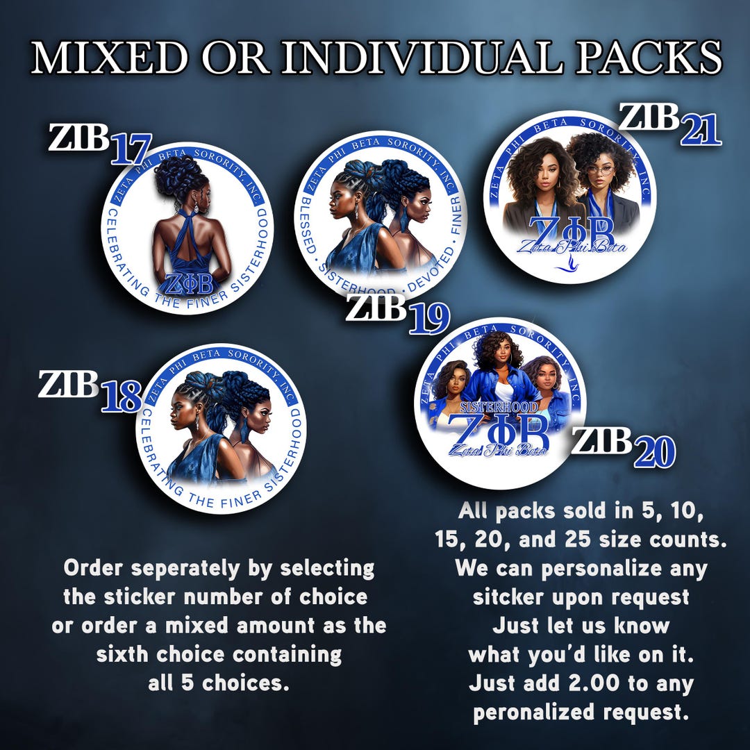 2.5 Inch Zeta Phi Beta Sticker Choices, Waterproof, Glossy, Sorority ...