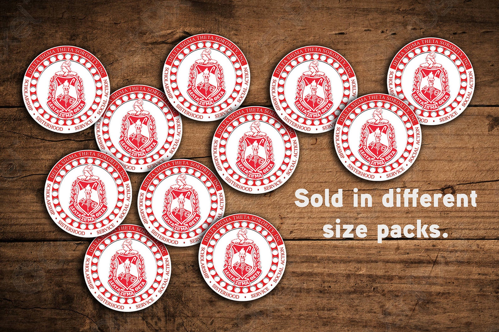 Delta Sigma Theta Emblem Symbols Round Stickers, Sticker Shop, Sorority ...