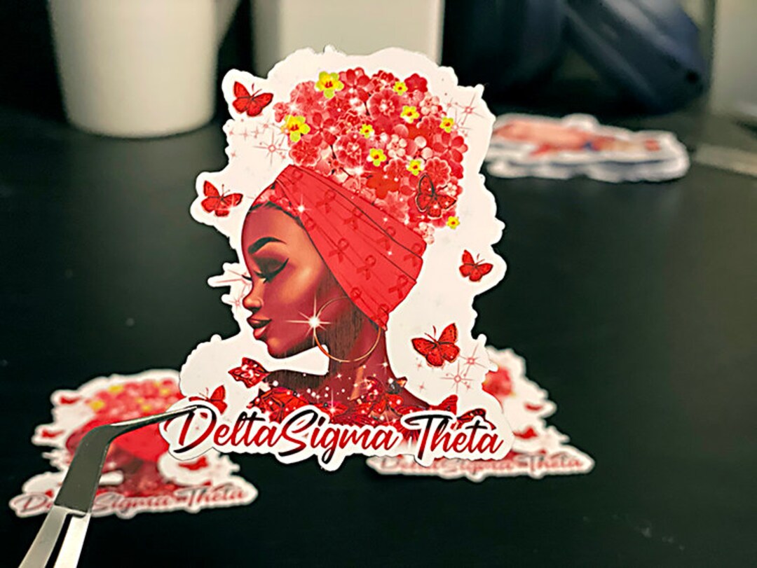 Delta Sigma Theta Lady Butterfly Glossy Stickers Sticker - Etsy