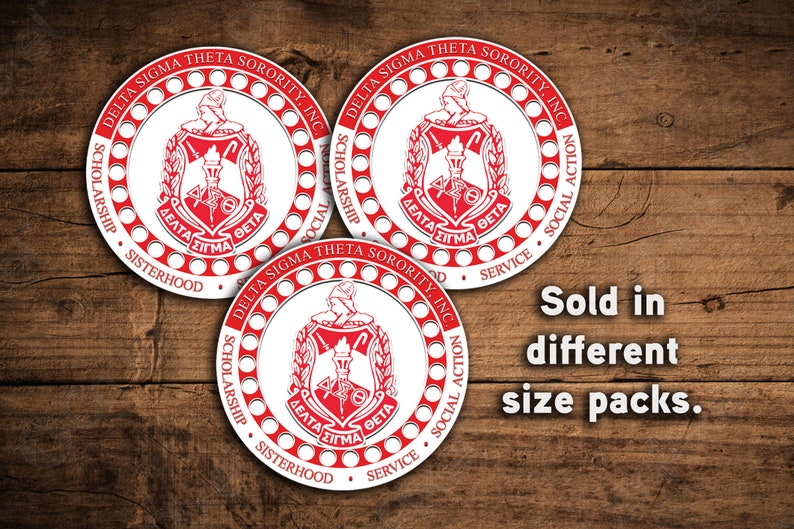 Delta Sigma Theta Emblem Symbols Round Stickers, Sticker Shop, Sorority ...
