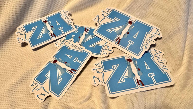 Zeta Amicae Sticker Choices, Waterproof, Glossy, Sorority, Black Women ...