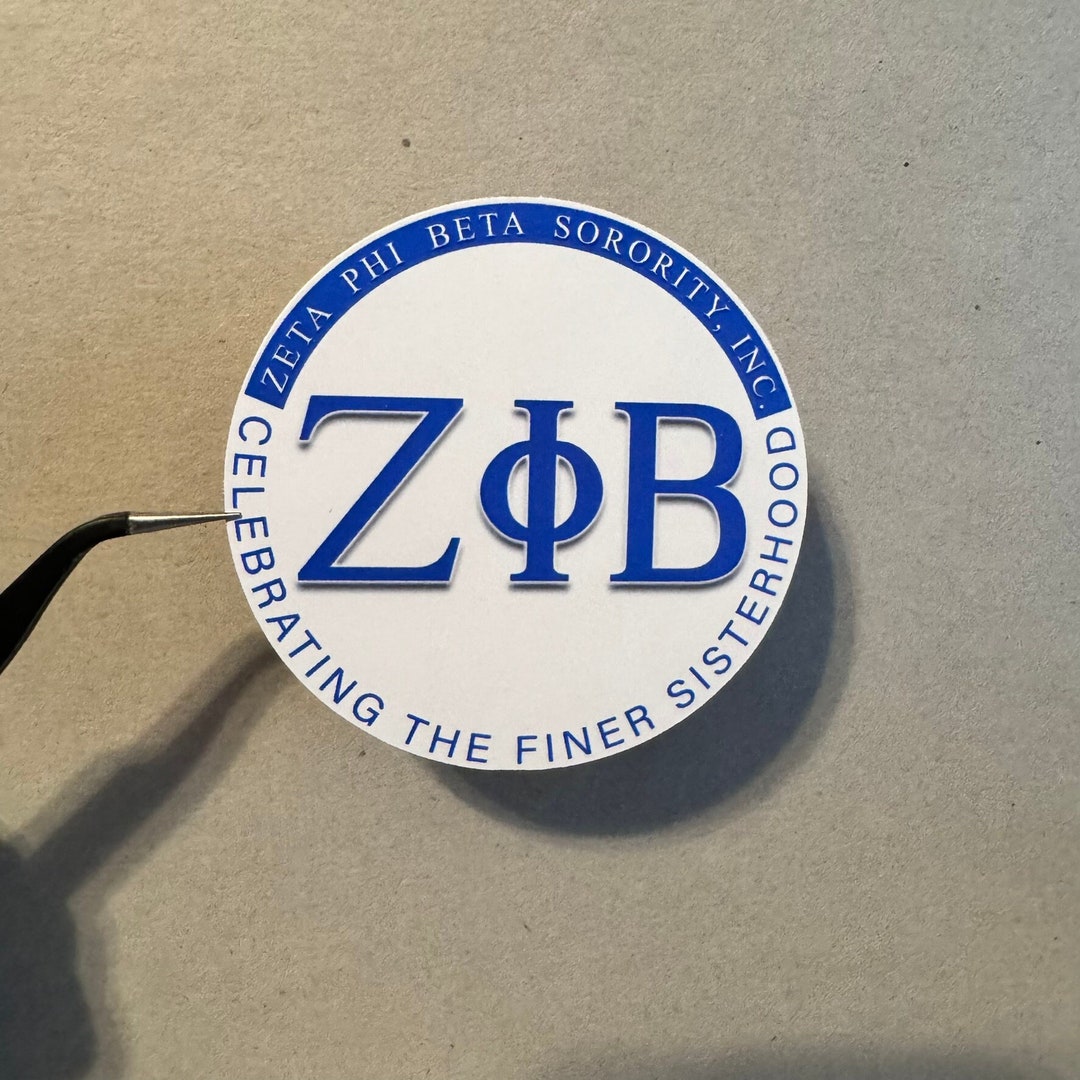 Zeta Phi Beta Symbols Round Stickers, Waterproof, Glossy, Sorority ...