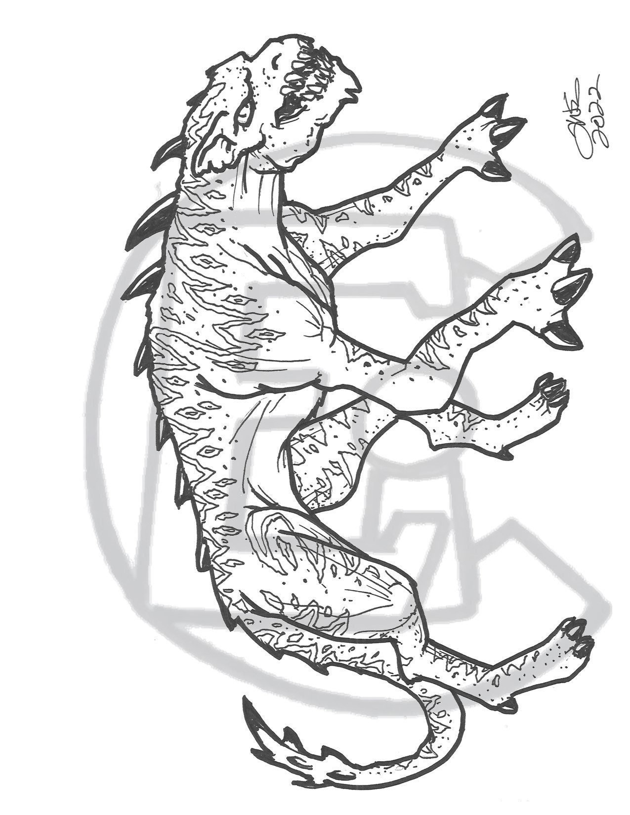 Dibujo individual de El Chupacabra para colorear - Etsy México