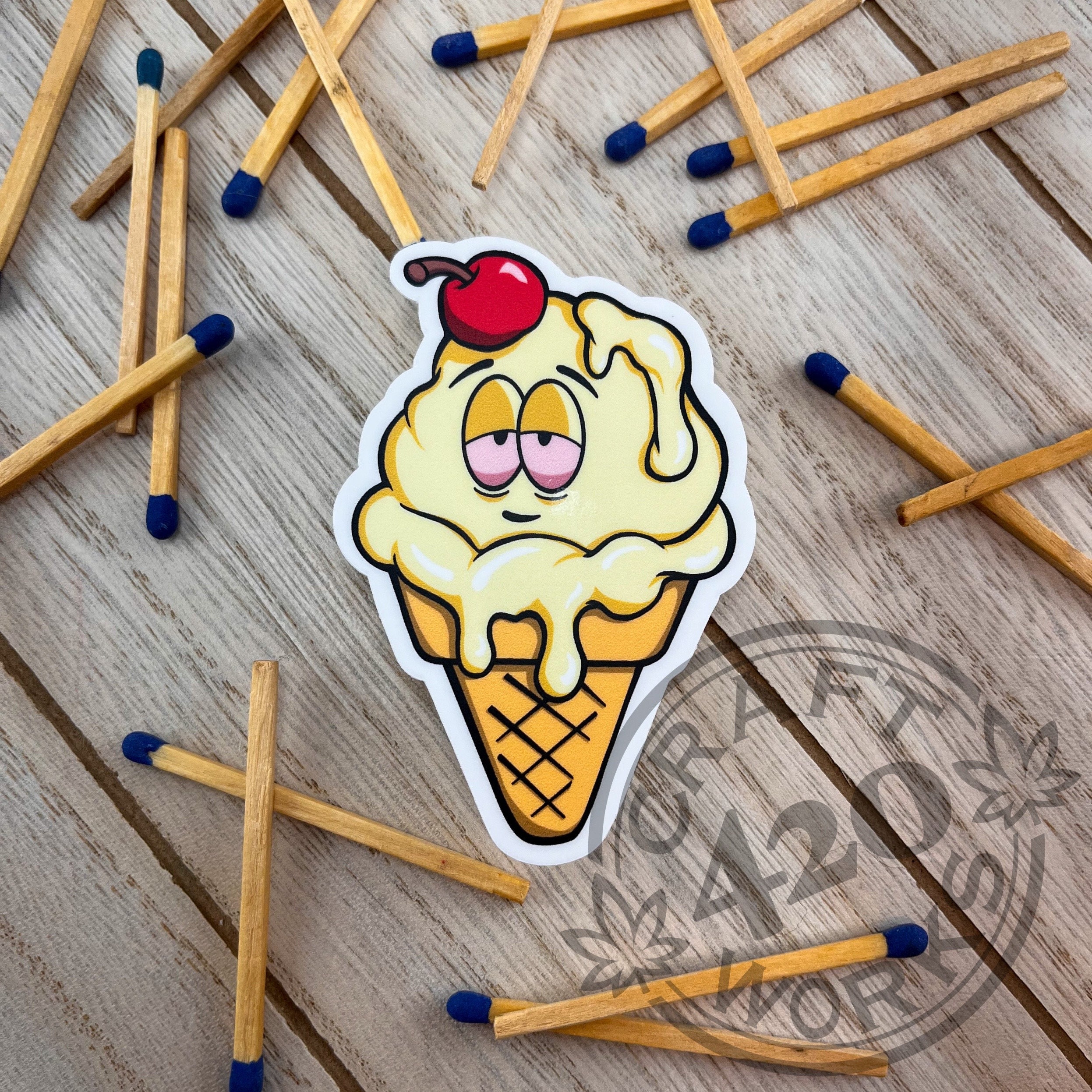 Stoner Stickers Melted Ice Cream Sticker Pothead Gifts - Etsy