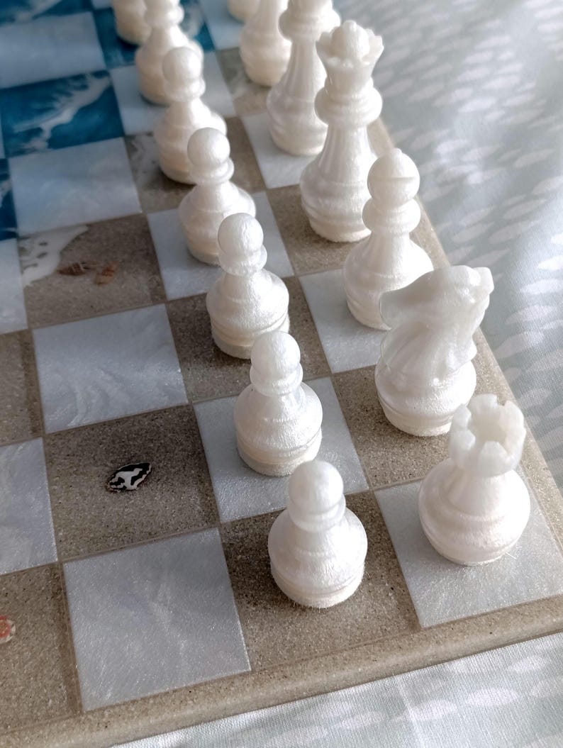 Resin Ocean Beach Chess Set, Unique! - Etsy