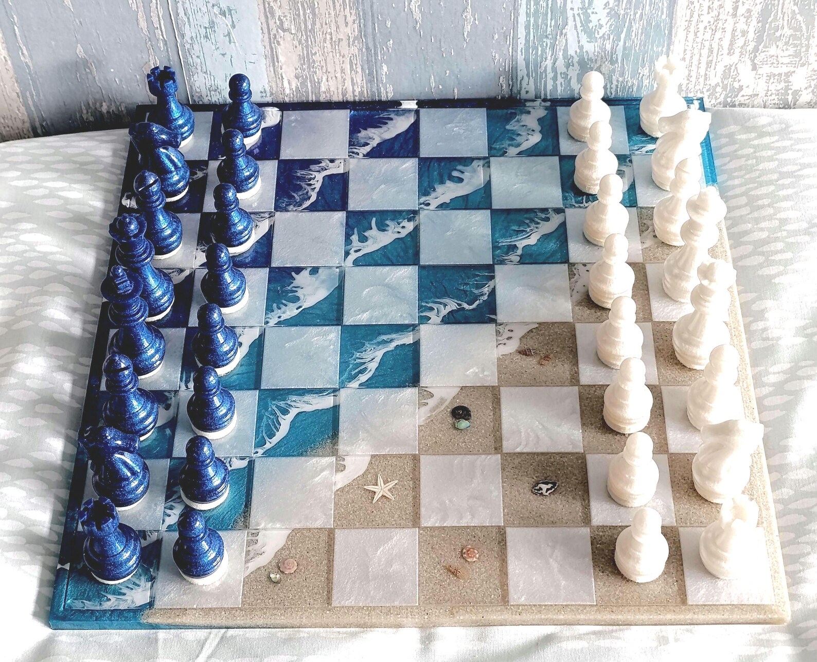 Resin Ocean Beach Chess Set, Unique! - Etsy