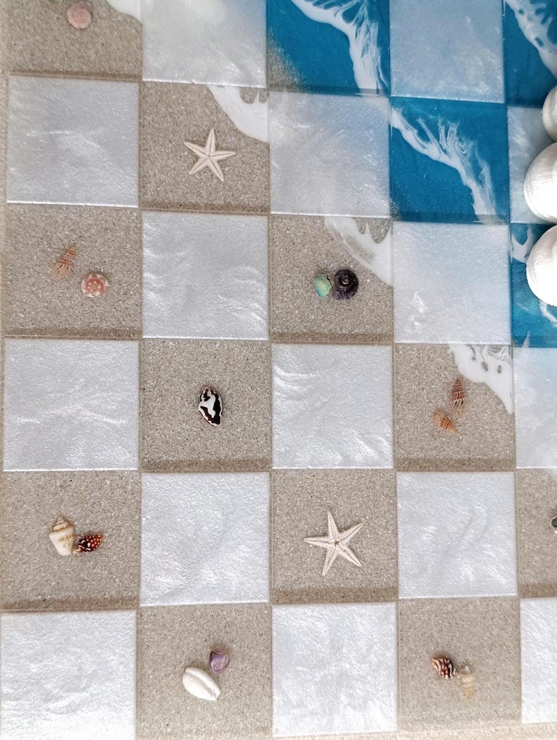 Resin Ocean Beach Chess Set, Unique! - Etsy