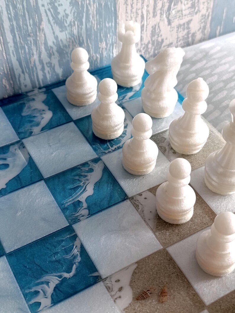 Resin Ocean Beach Chess Set, Unique! - Etsy