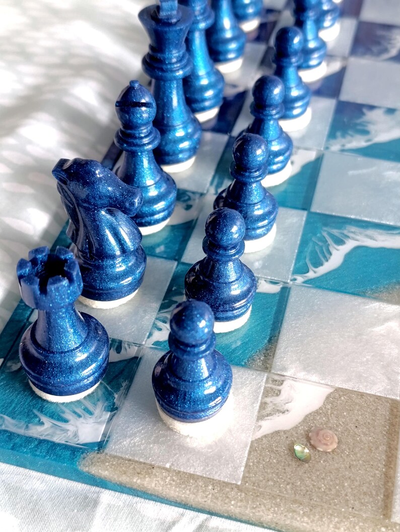 Resin Ocean Beach Chess Set, Unique! - Etsy