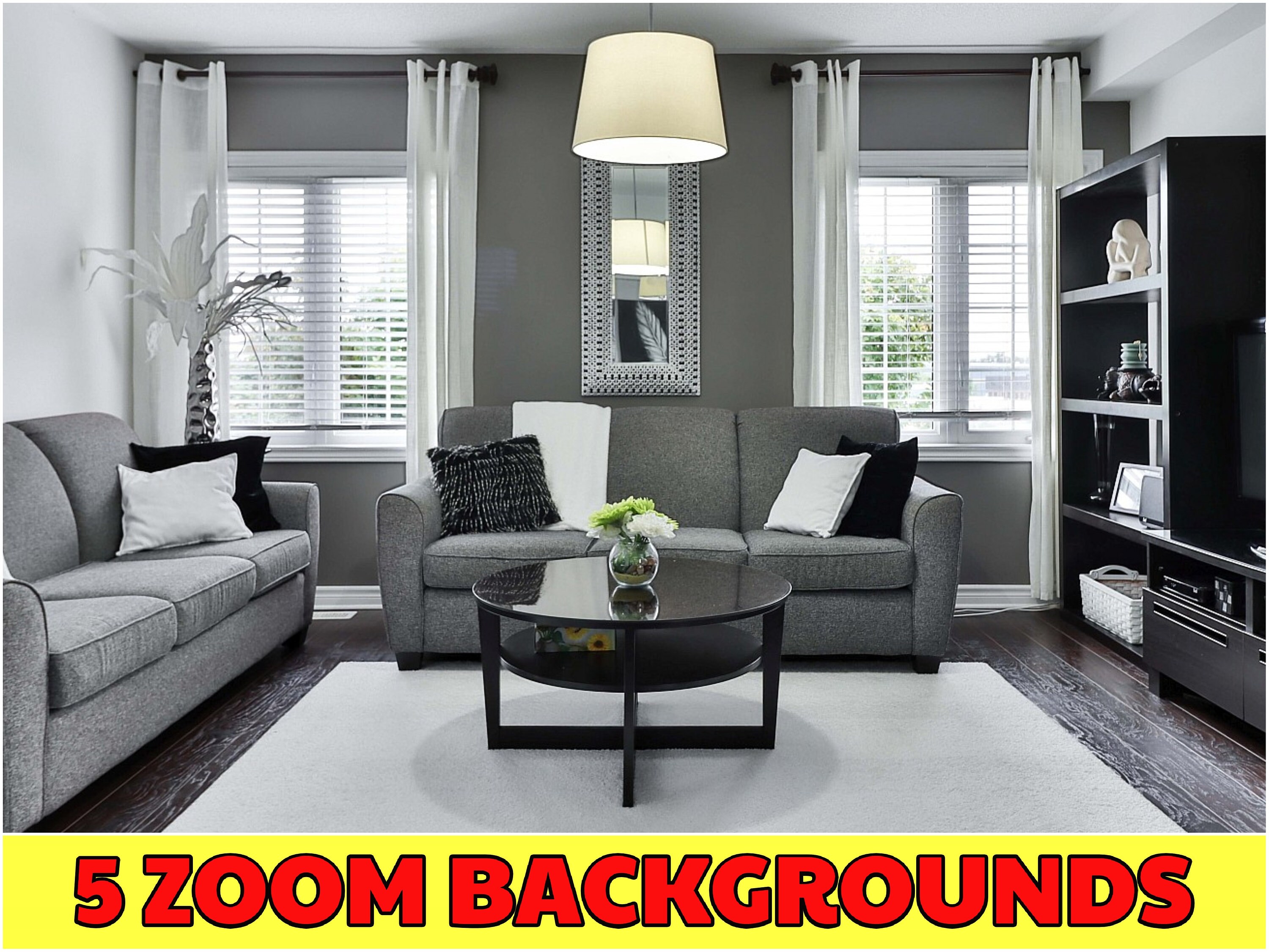 ZOOM VIRTUAL BACKGROUND for Online Meetings, 5 Digital Image Bundle ...