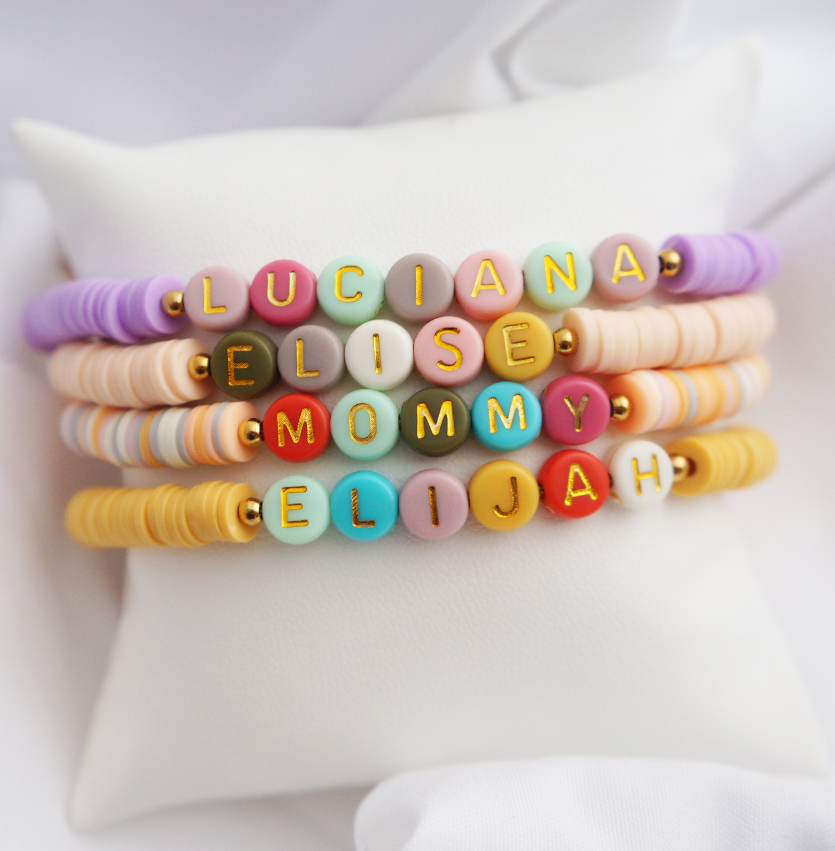 Full Color Friendship Name Bracelets Heishi Bracelets Fun - Etsy