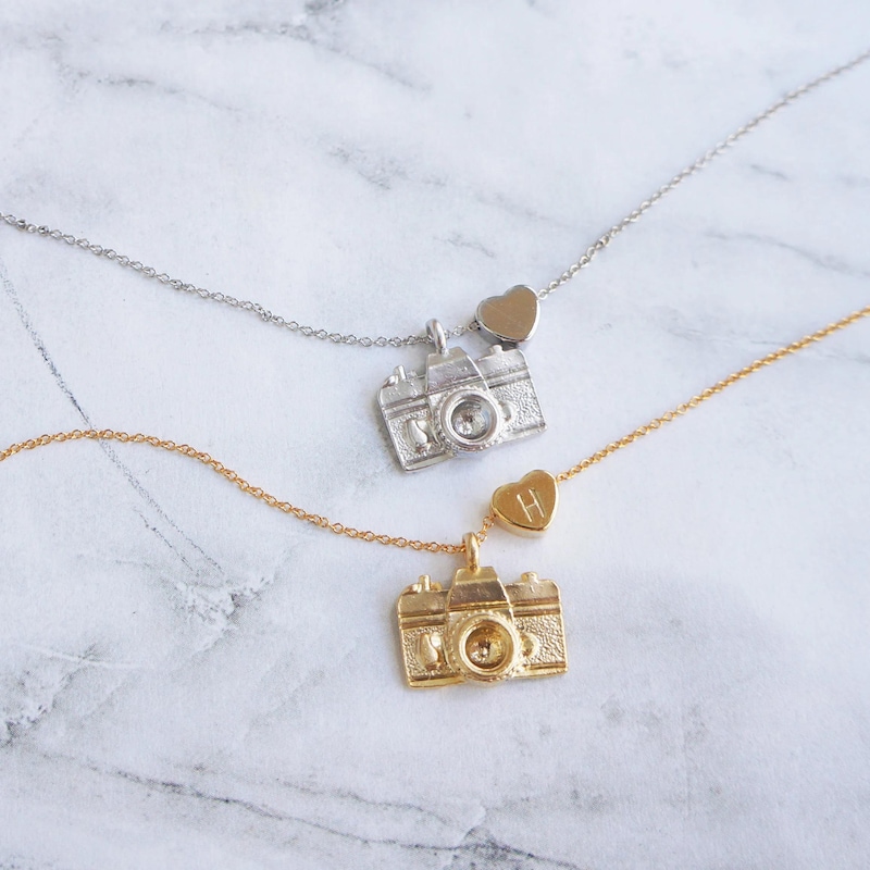 Camera Initial Necklace - Etsy UK