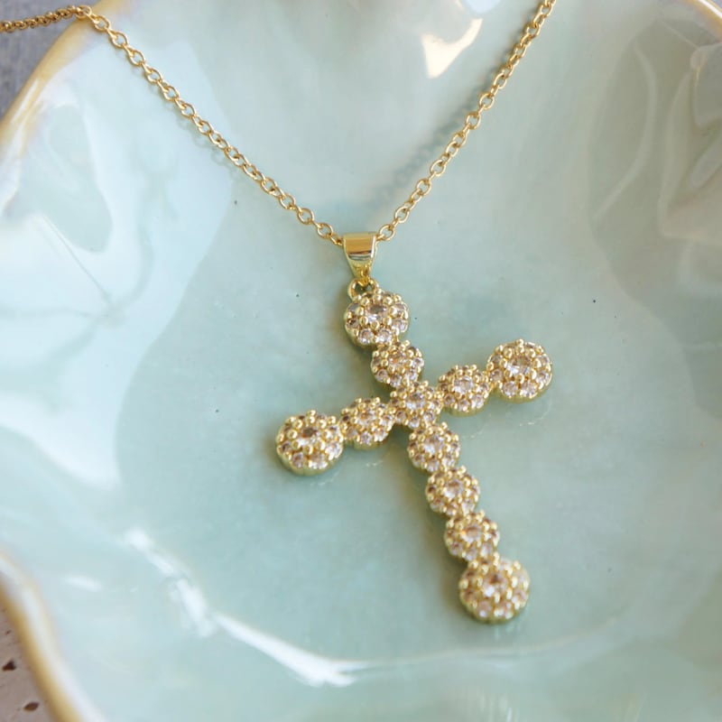Gold Cross Necklace - Etsy